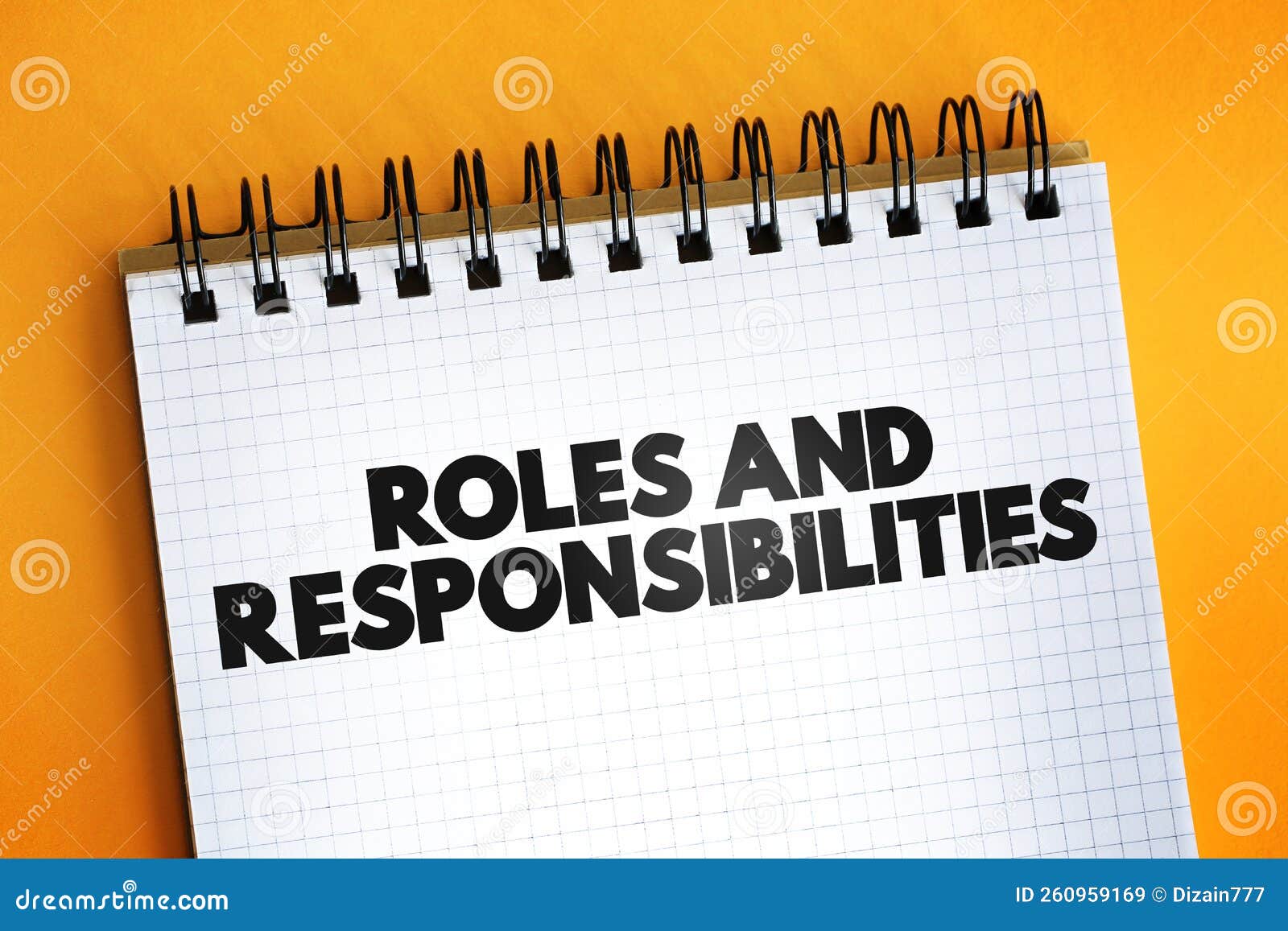 Roles and Responsibilities Text Quote on Notepad, Concept Background ...