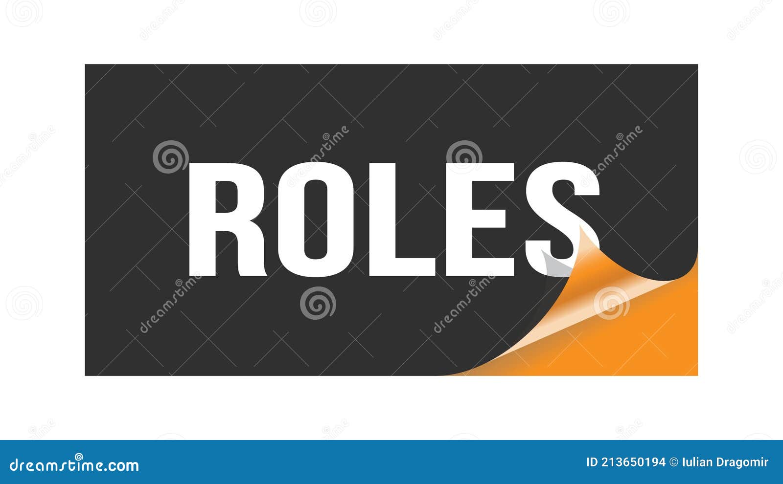 ROLES Text Written on Black Orange Sticker Stock Illustration ...