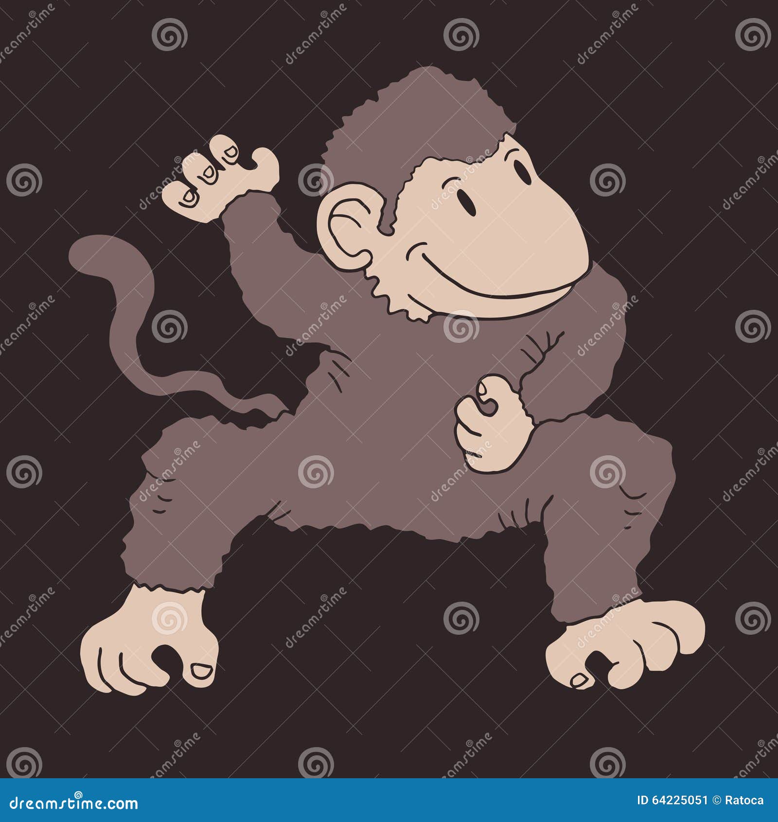 Rolig apa vektor illustrationer. Illustration av teckning - 64225051