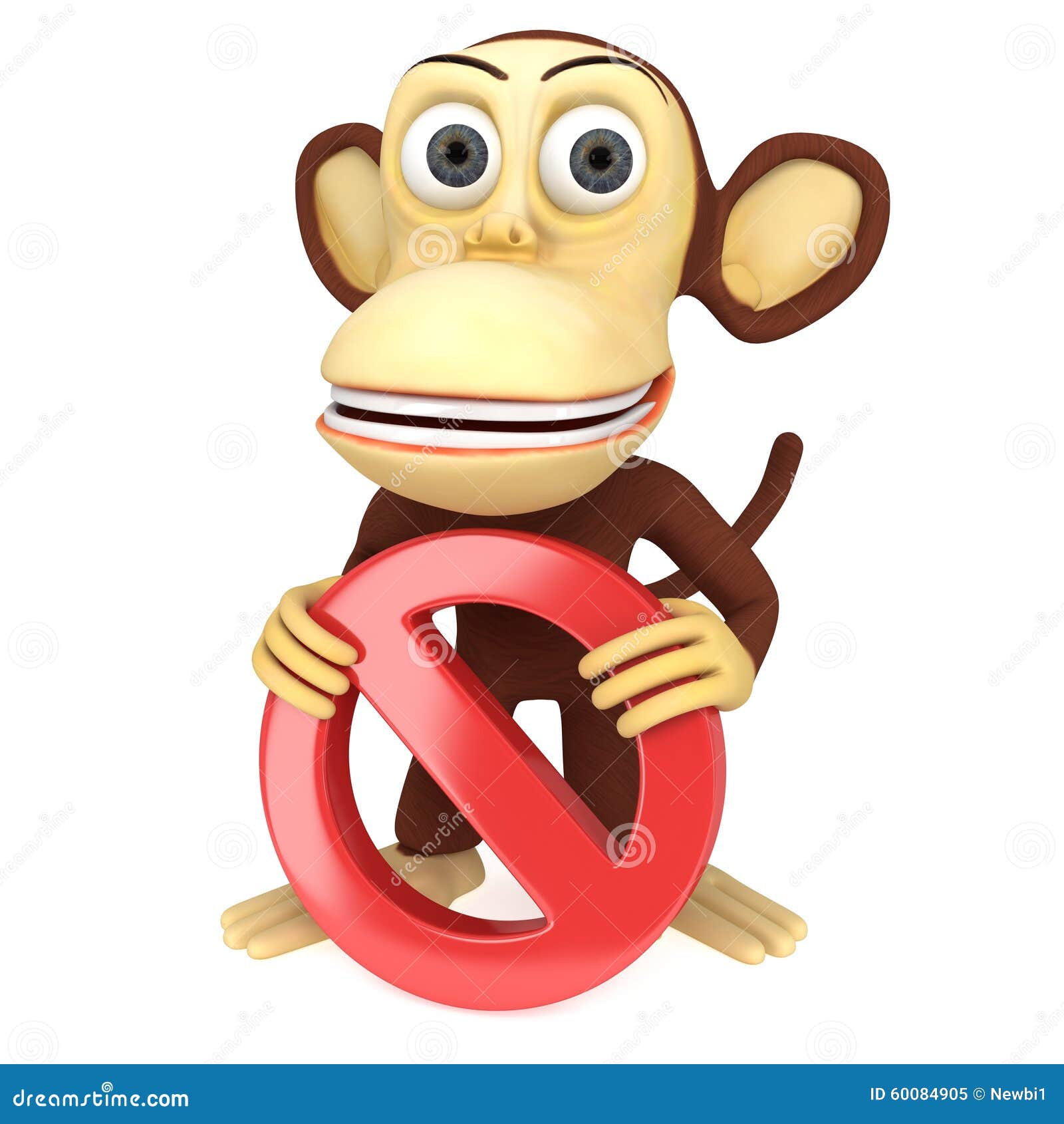 Rolig Apa 3d Med Inget Tecken Stock Illustrationer - Illustration av ...