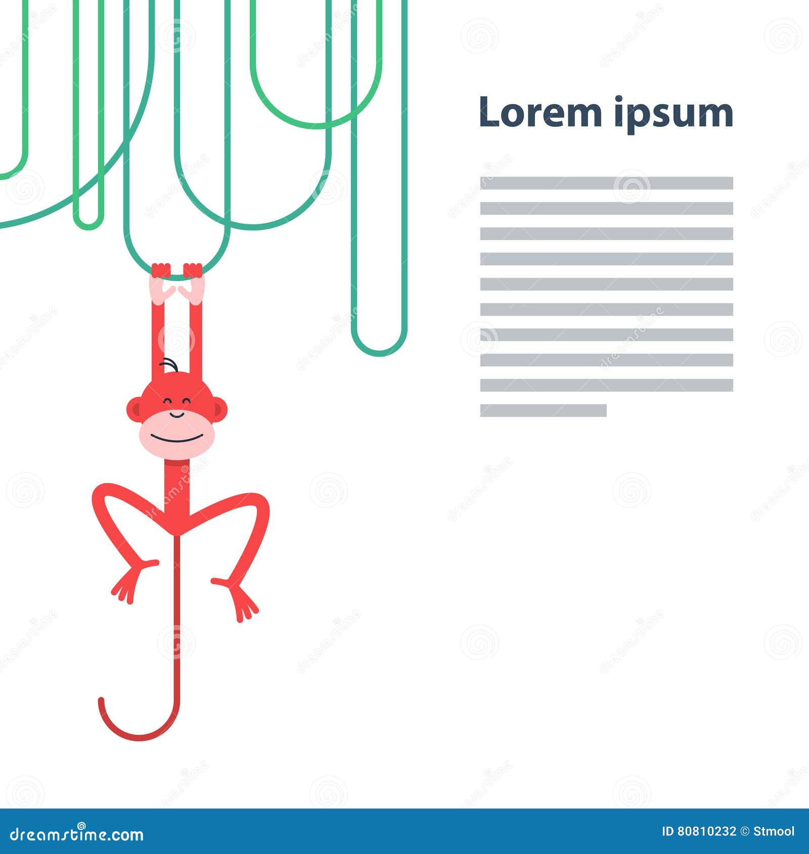 Rolig apa, invetationmall vektor illustrationer. Illustration av nytt ...