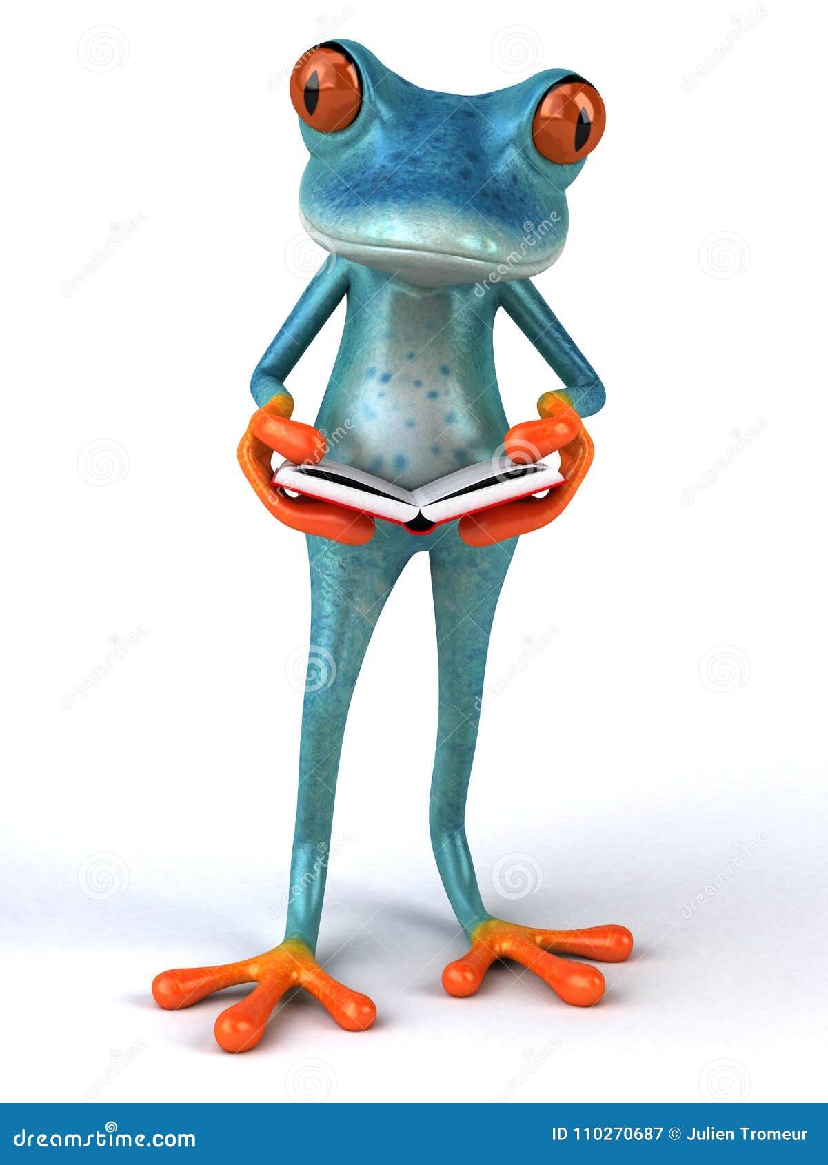 Rolig Groda - Illustration 3D Stock Illustrationer - Illustration av ...