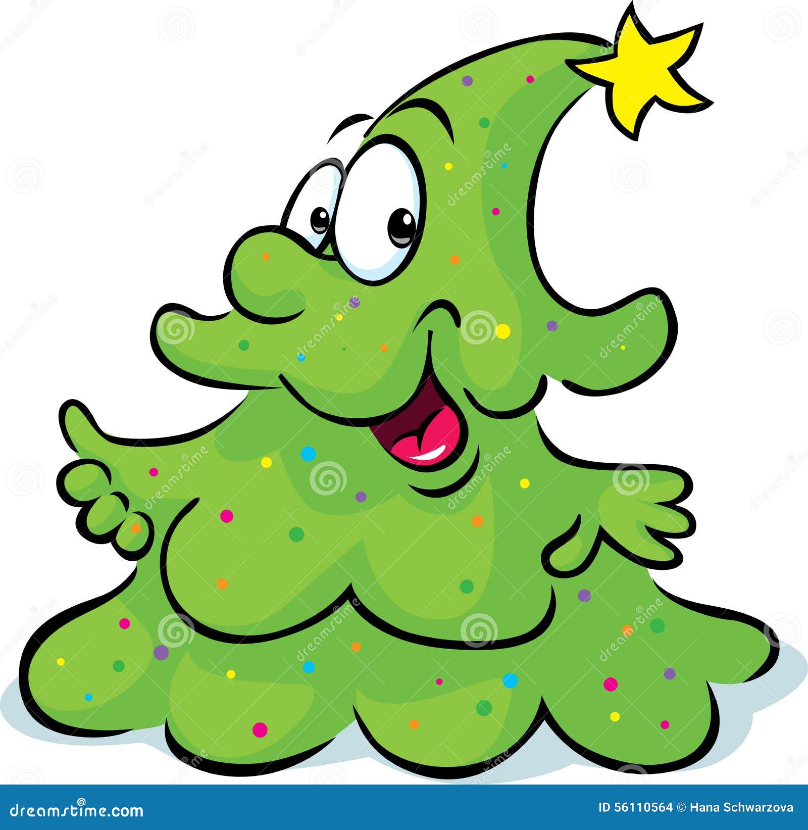 Rolig Julgran Som Ler - Vektor Vektor Illustrationer - Illustration av ...