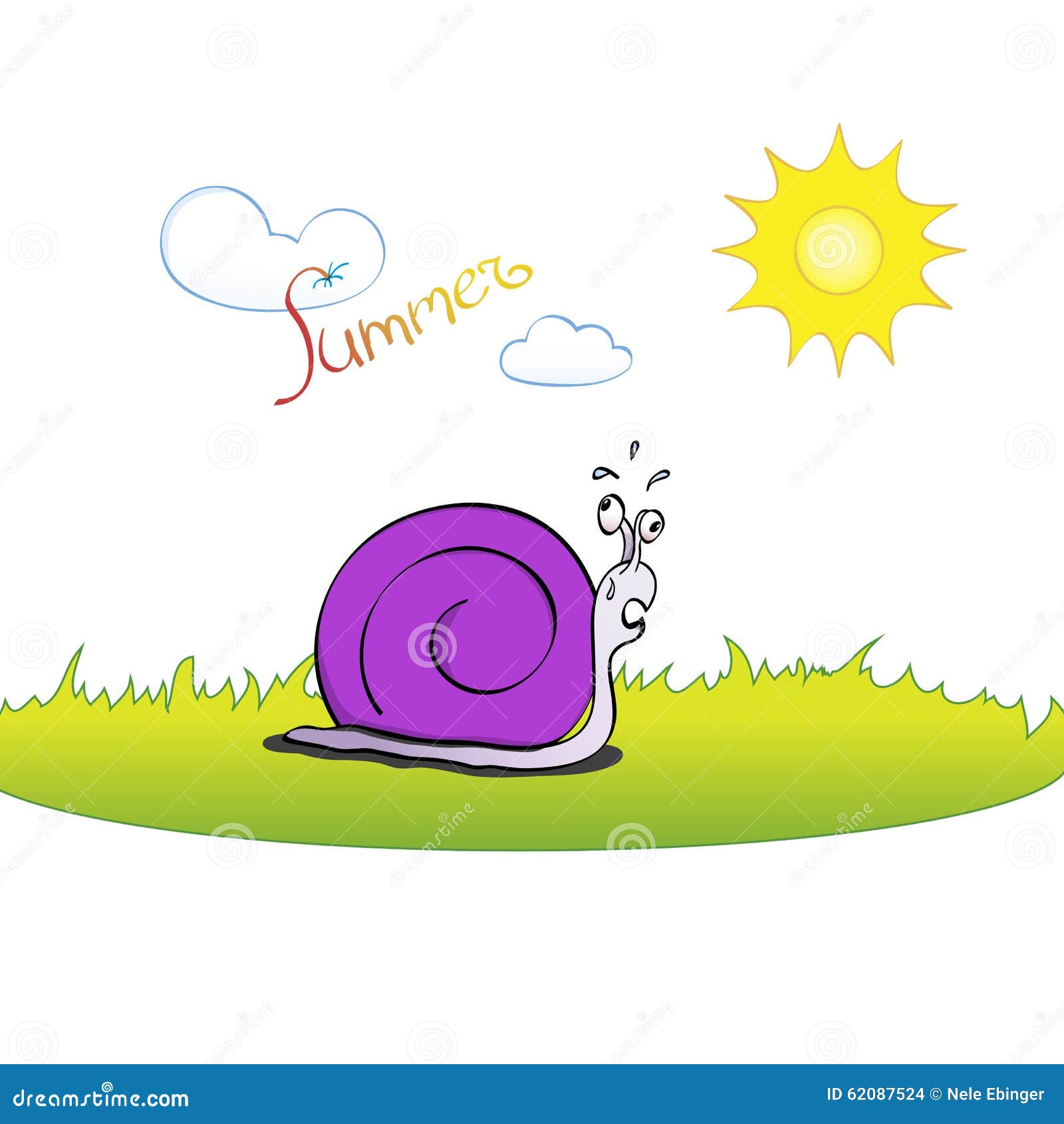 Rolig Snigel - Tecknad Film Stock Illustrationer - Illustration av ...