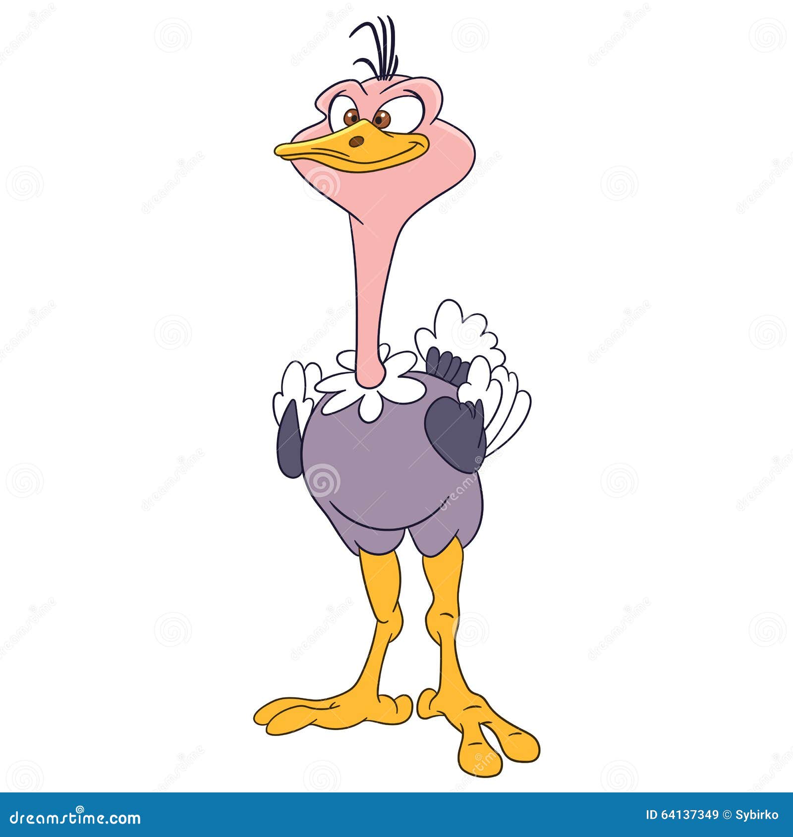 Rolig tecknad filmstruts vektor illustrationer. Illustration av högt ...