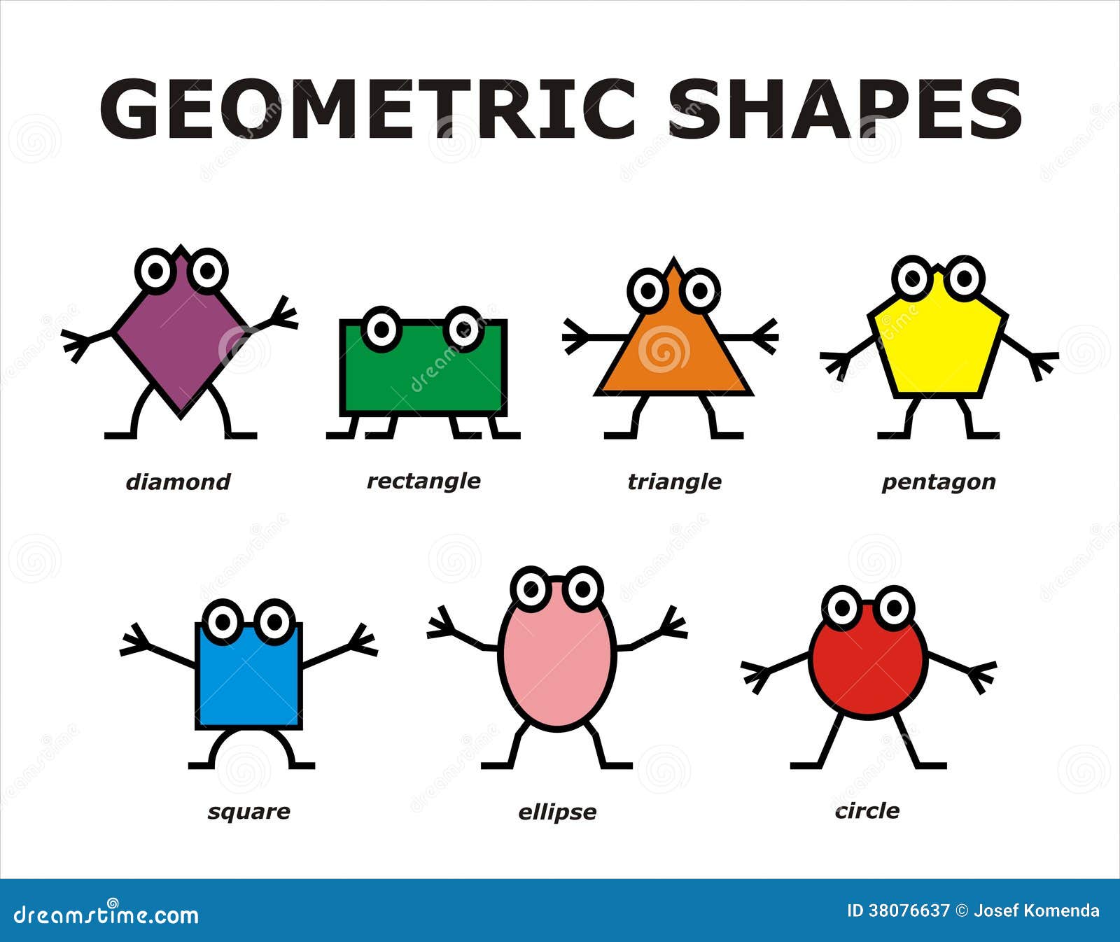 Roliga geometriska former vektor illustrationer. Illustration av cirkel ...