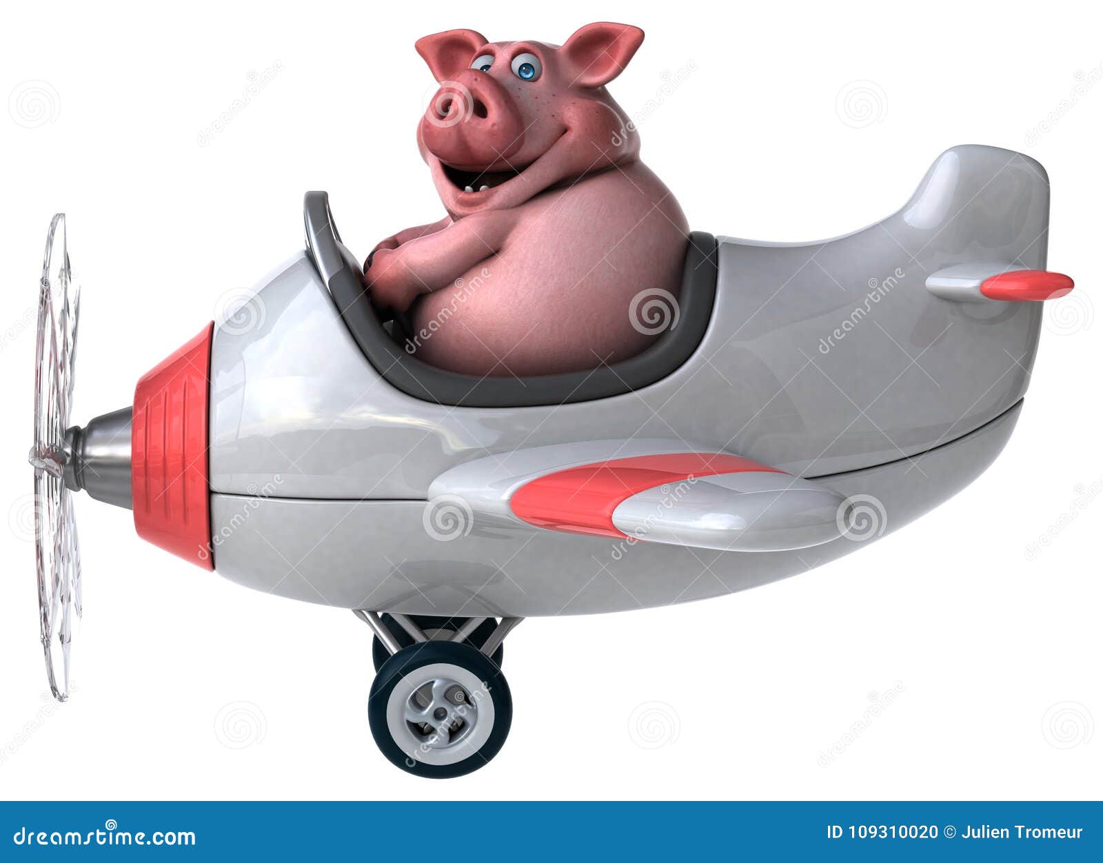 Roligt Svin - Illustration 3D Stock Illustrationer - Illustration av ...