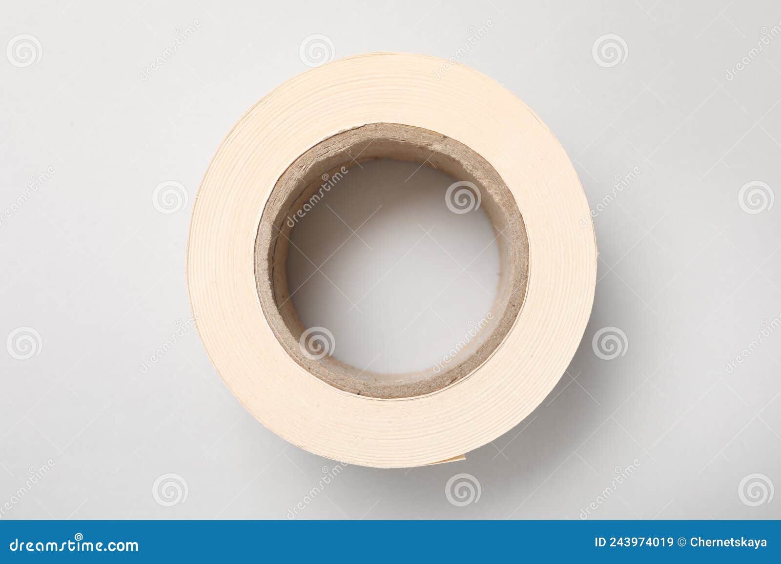 Roll of Adhesive Tape on Light Background, Top View Stock Image - Image ...