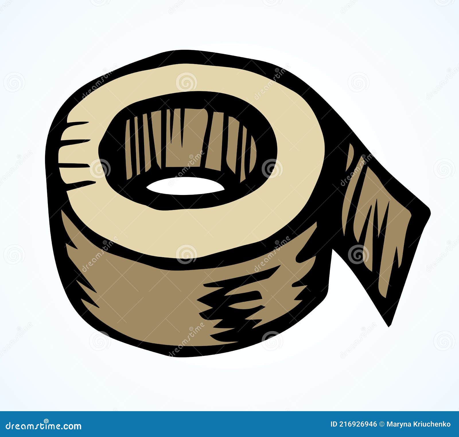Roll of Adhesive Tape. Vector Drawing Stock Vector - Illustration of ...