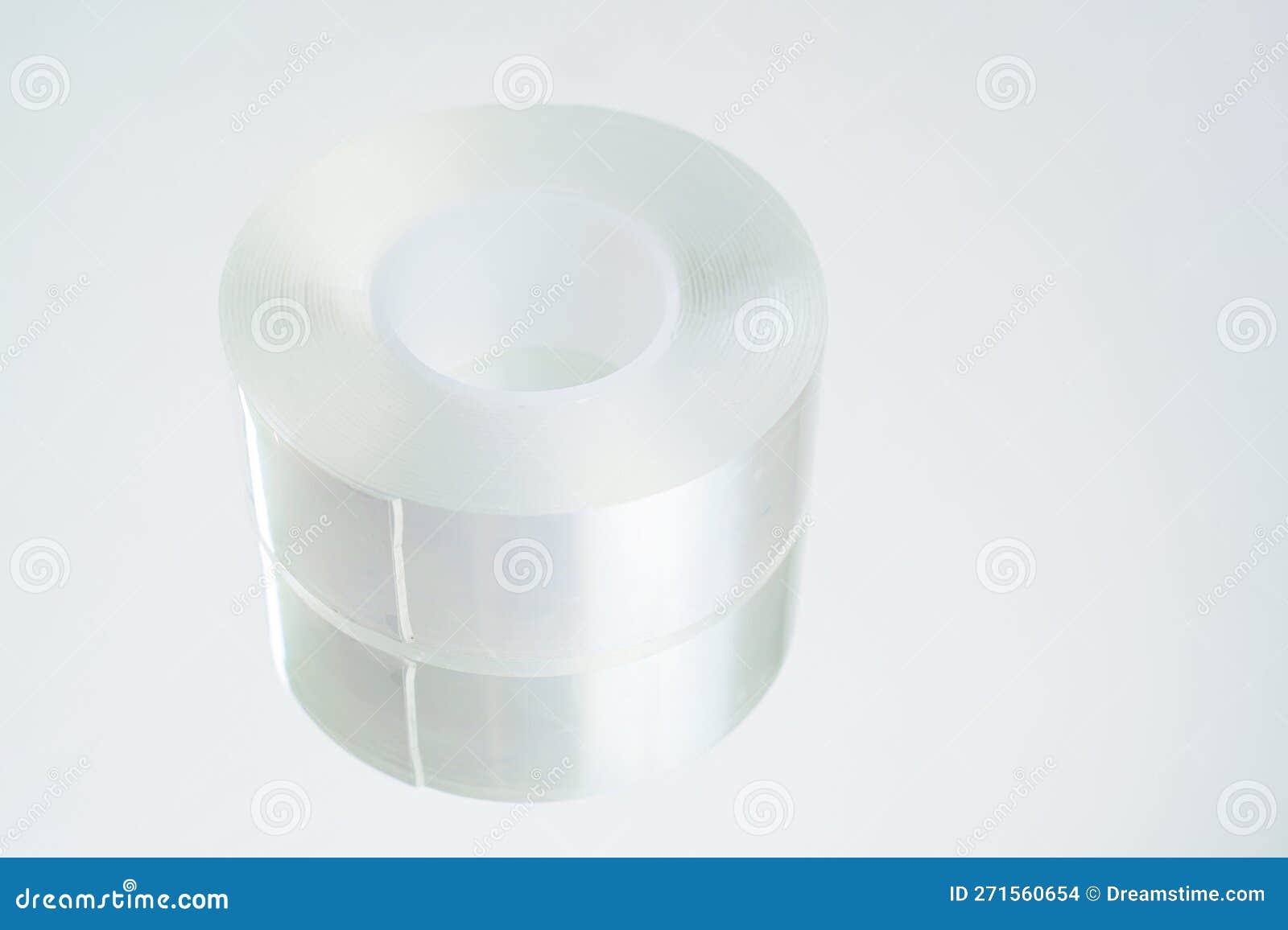 A Roll of Adhesive Transparent Tape on a White Background. Stock Photo ...