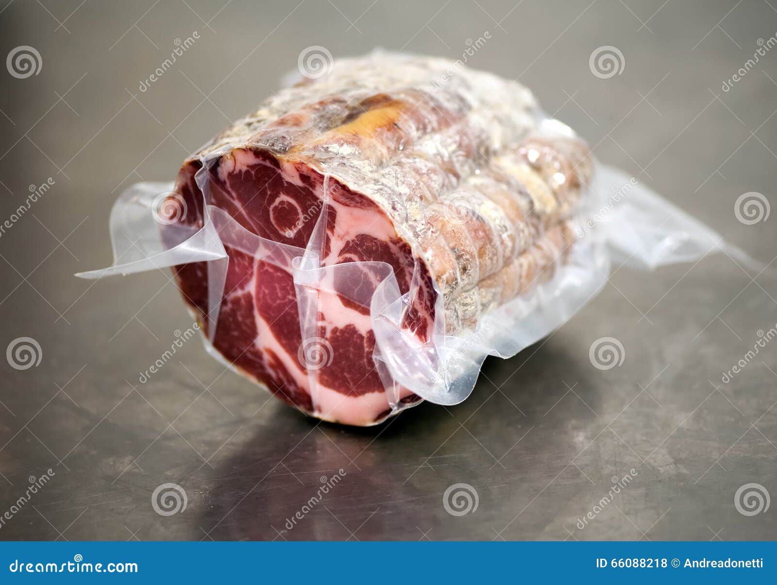 Roll of Air Cured Pork on Table Stock Photo - Image of cured, protein ...