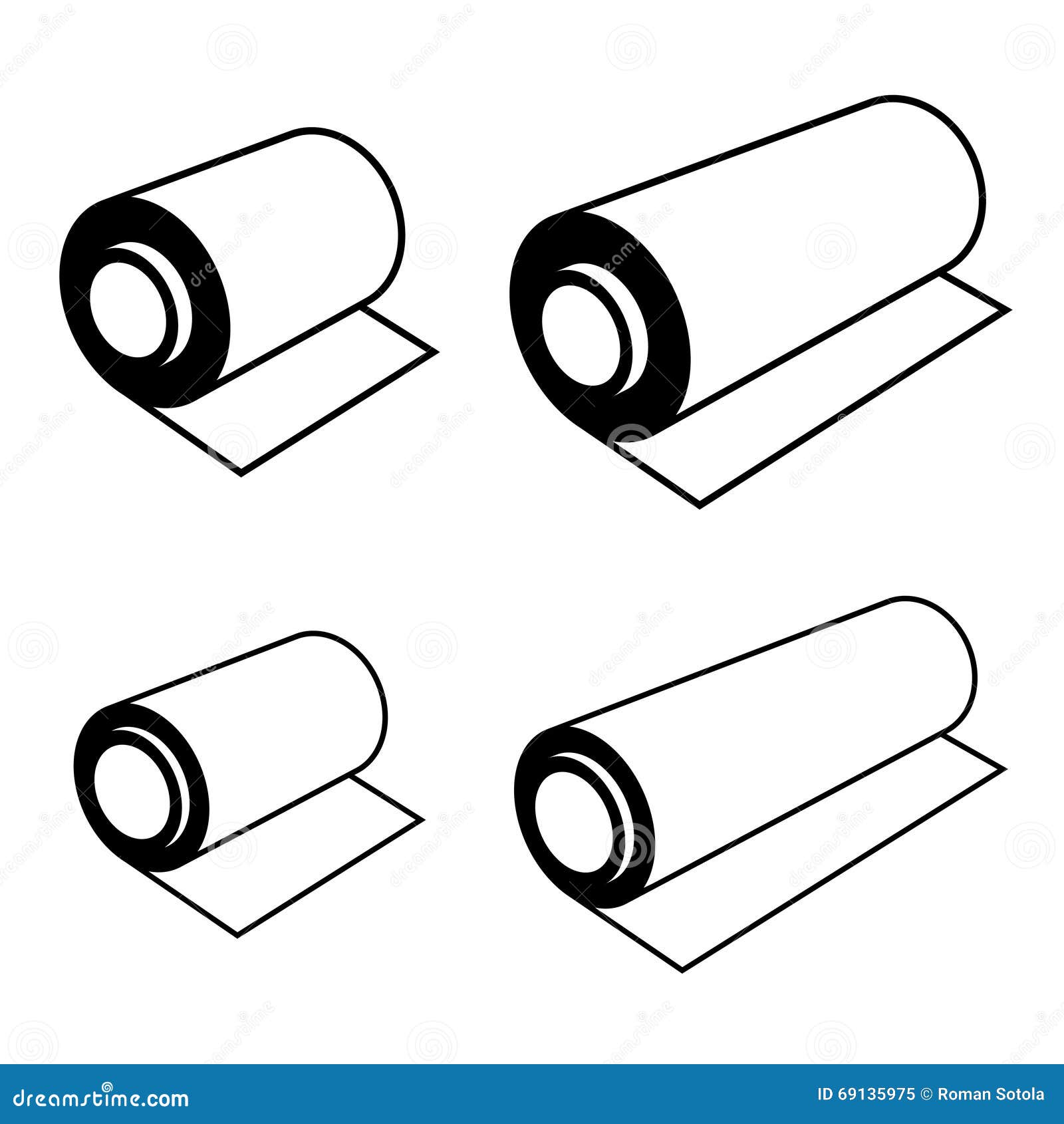 Roll of Any Foil Black Symbols Stock Vector - Illustration of ...