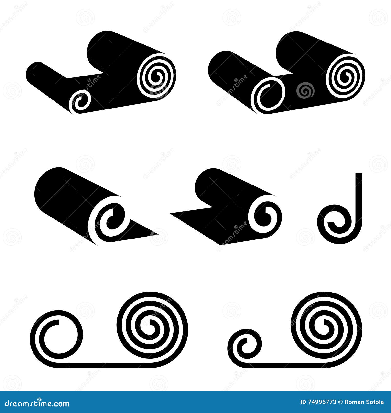 Roll Of Anything Black Symbol Vector Illustration | CartoonDealer.com ...