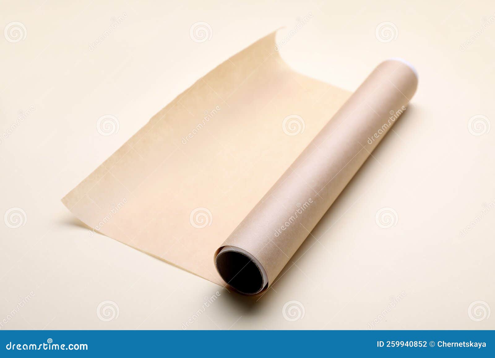 Roll of Baking Paper on Beige Background Stock Photo - Image of baking ...