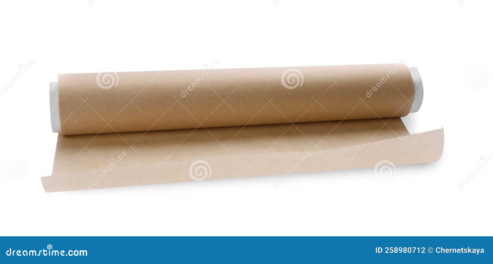 Roll of Baking Paper Isolated on White Stock Photo - Image of bake ...