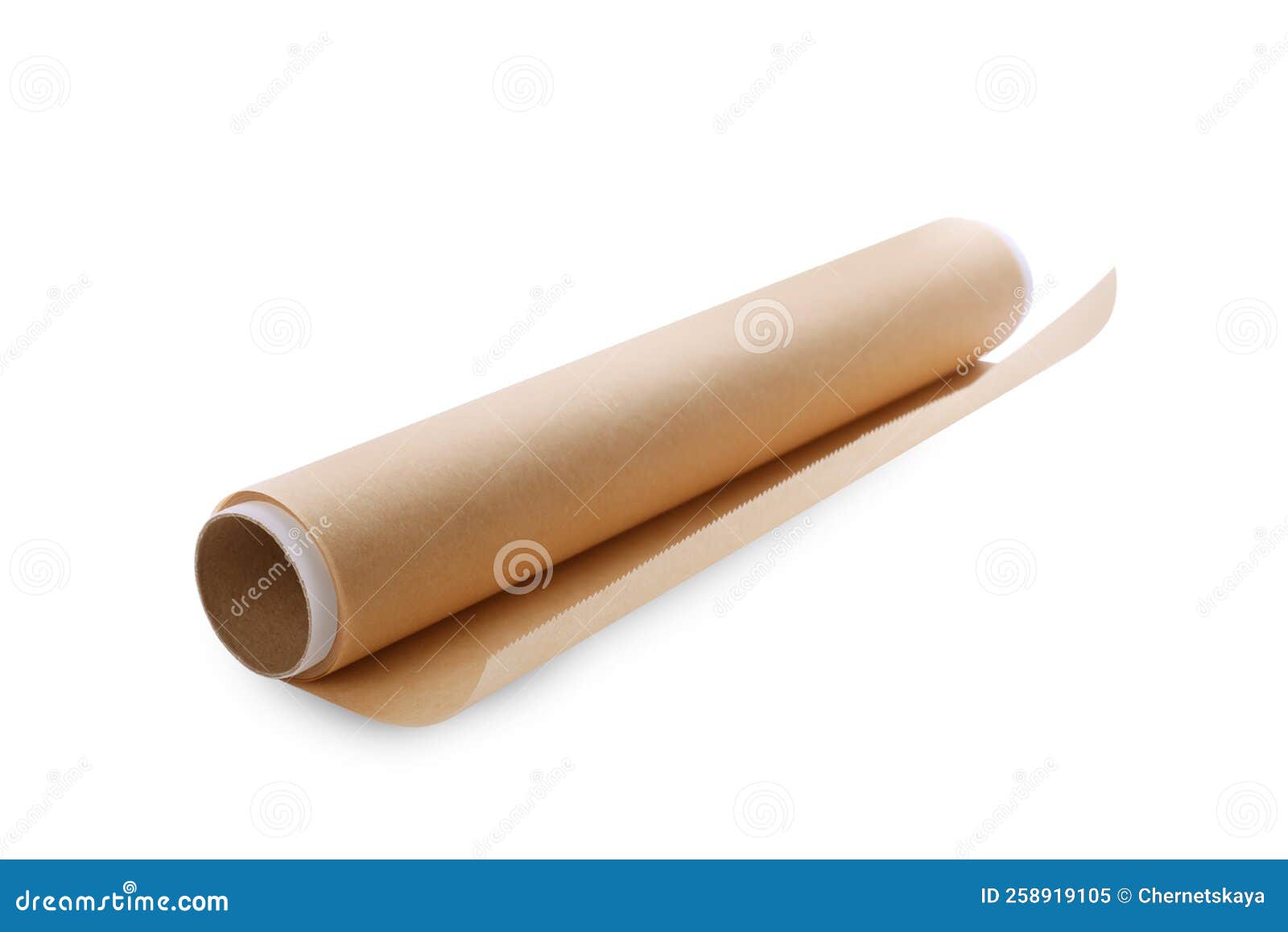 Roll of Baking Paper Isolated on White Stock Image - Image of isolated ...