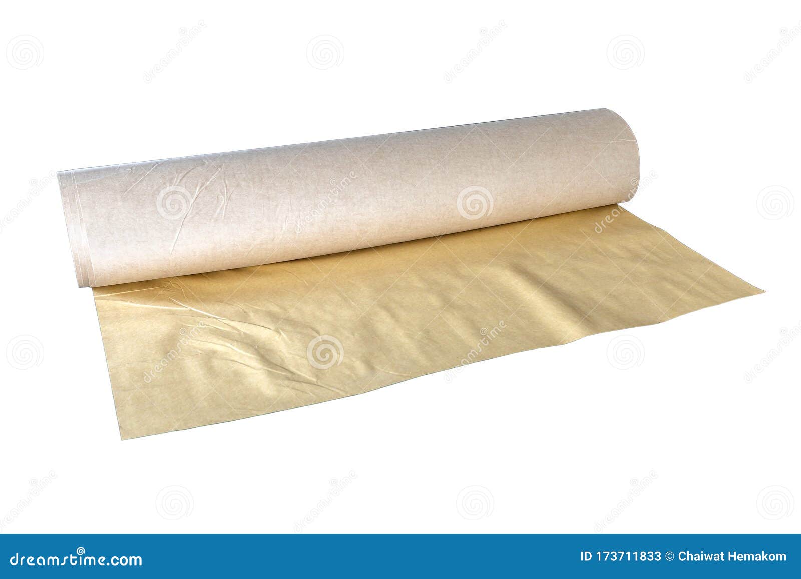Roll of Baking Parchment Paper Isolated on White, with Clipping Paths ...