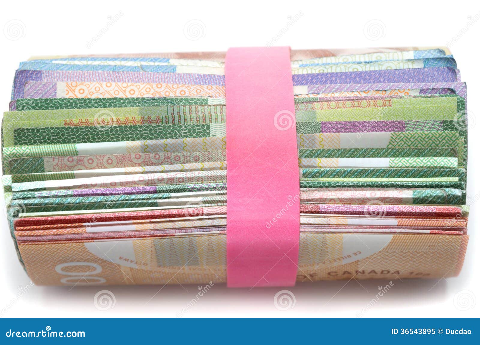 Roll of banknotes stock image. Image of investment, canada - 36543895