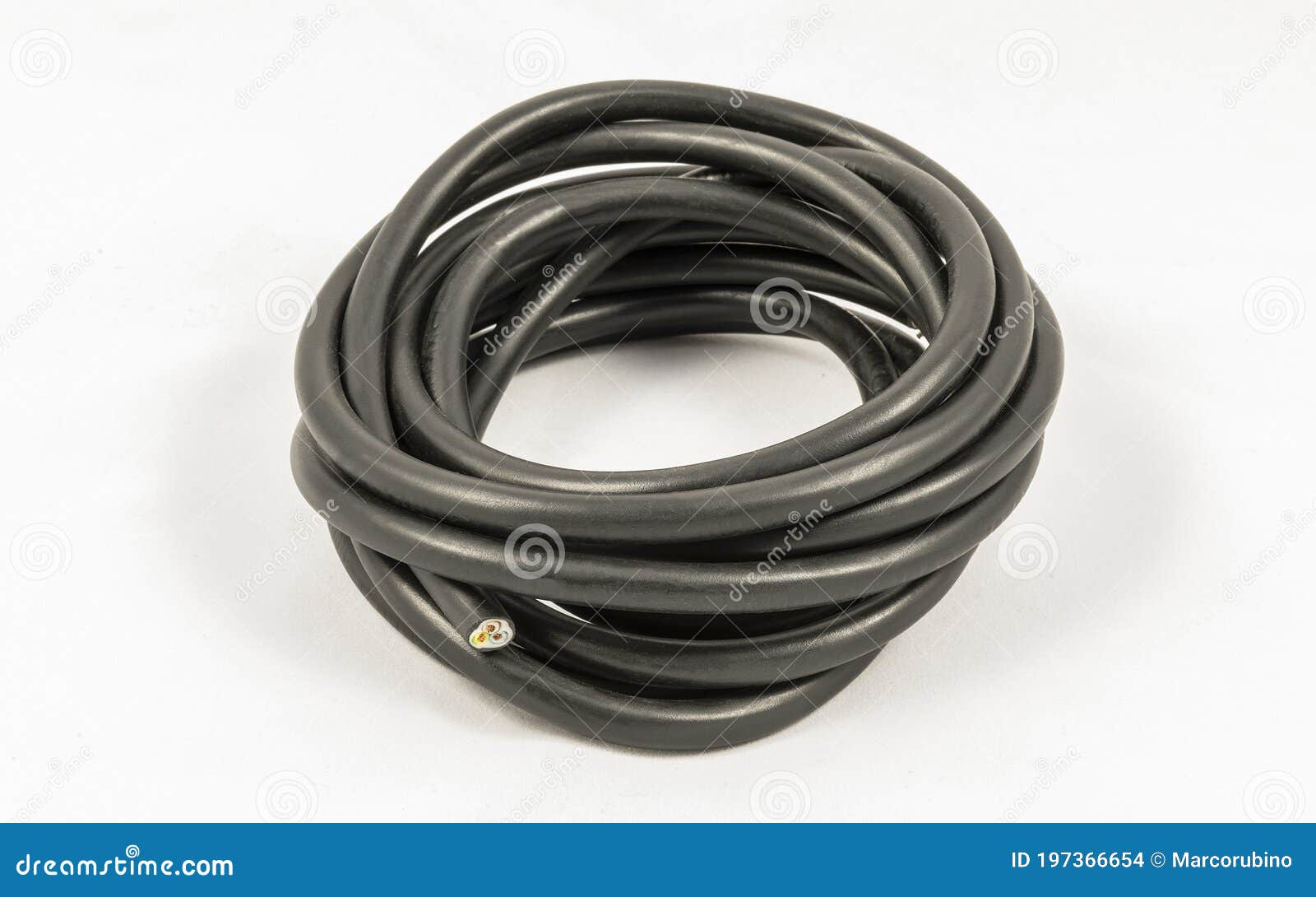 Roll of Black Electric Cable Stock Photo - Image of background ...