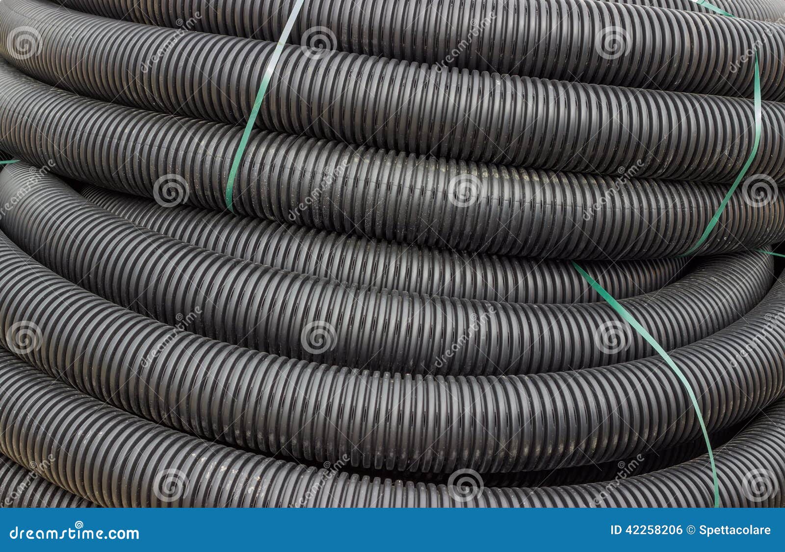 Roll of Black Flexible Conduit Nylon Pipe Background Stock Photo ...