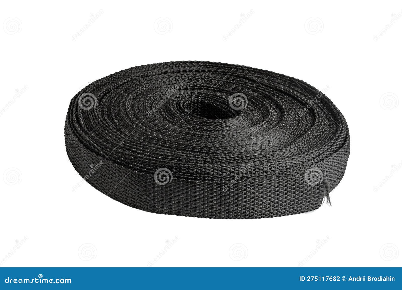 A Roll of Black Nylon Strap Stock Photo - Image of cargo, isolated ...