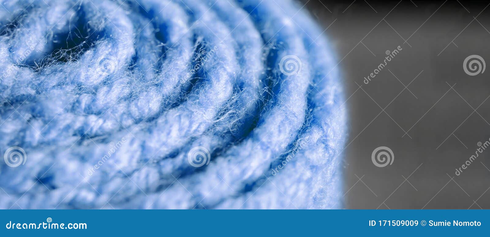 Roll of Blue Pattern Stitch Knitted Woolen Background Stock Image ...