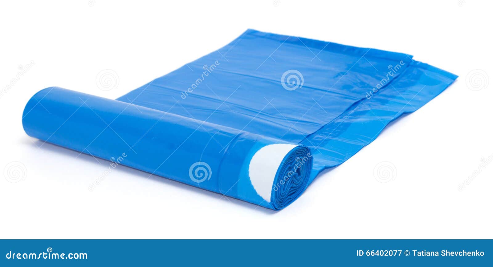 Roll of Blue Plastic Garbage Bags Isolated on White Stock Image - Image ...
