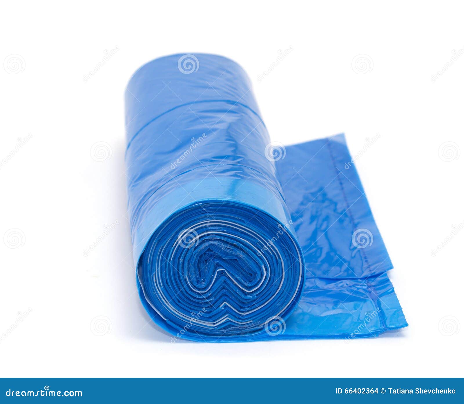 Roll of Blue Plastic Garbage Bags Isolated on White Stock Photo - Image ...