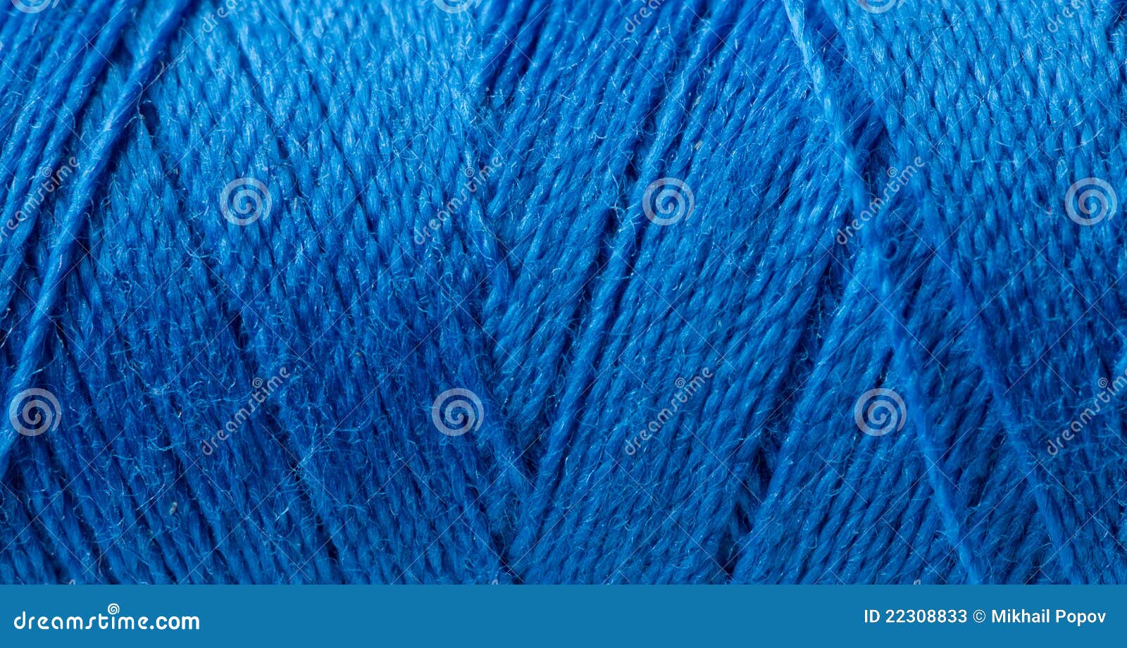 Roll of blue yarn. stock image. Image of material, reel - 22308833
