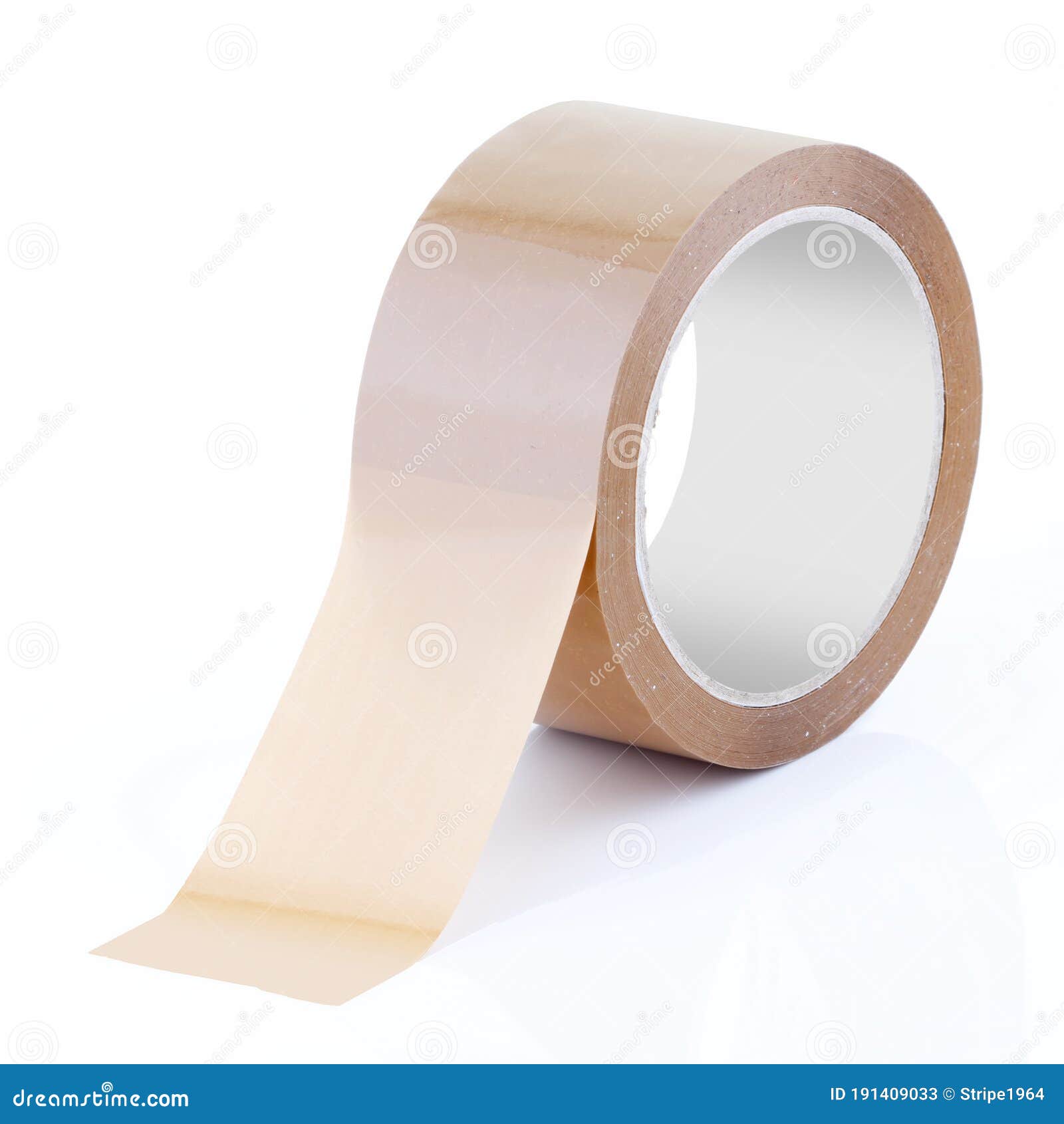 Roll of Brown Parcel Tape on White Stock Image - Image of plastic ...