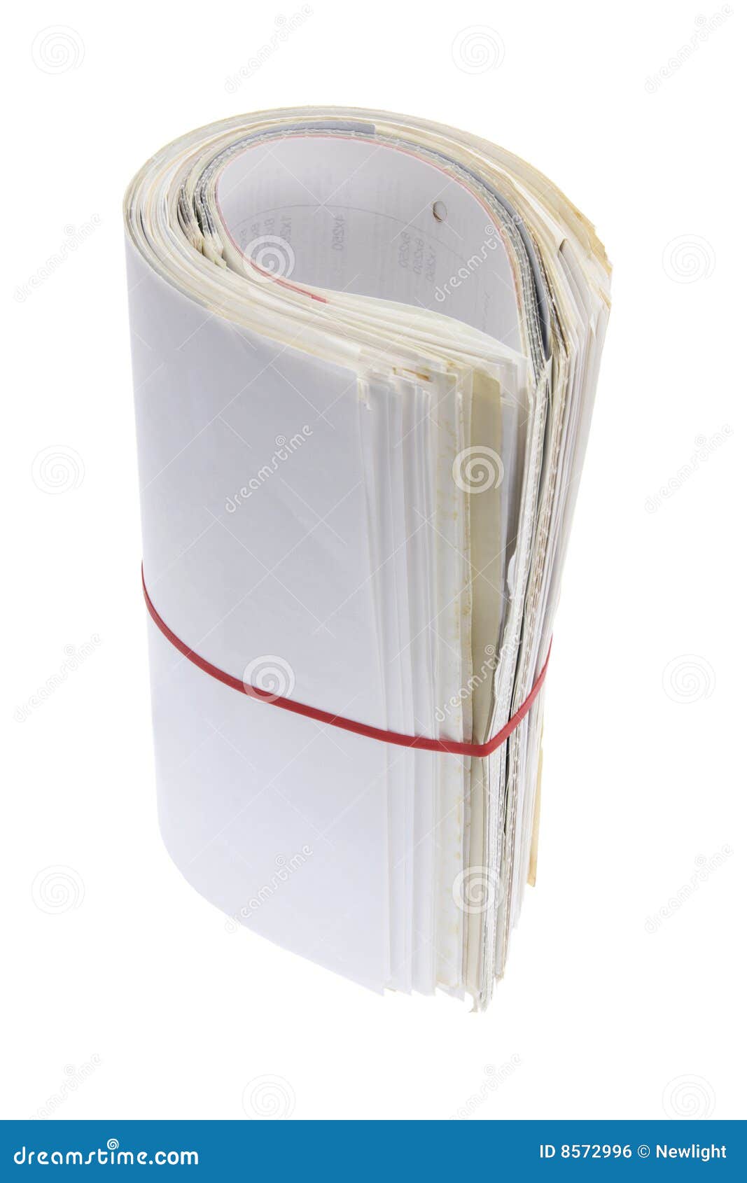 Roll of Business Documents stock photo. Image of rubberband - 8572996