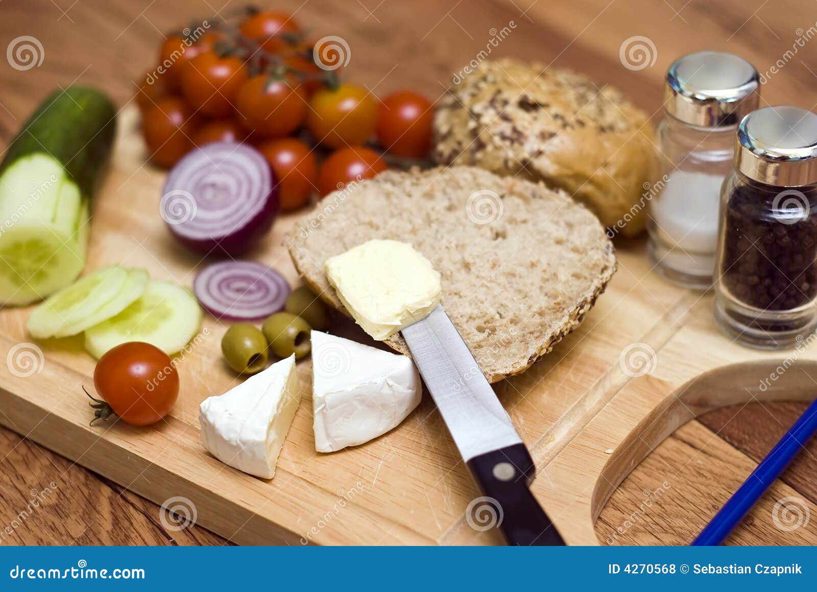 Roll and butter stock photo. Image of nutritious, chopping - 4270568