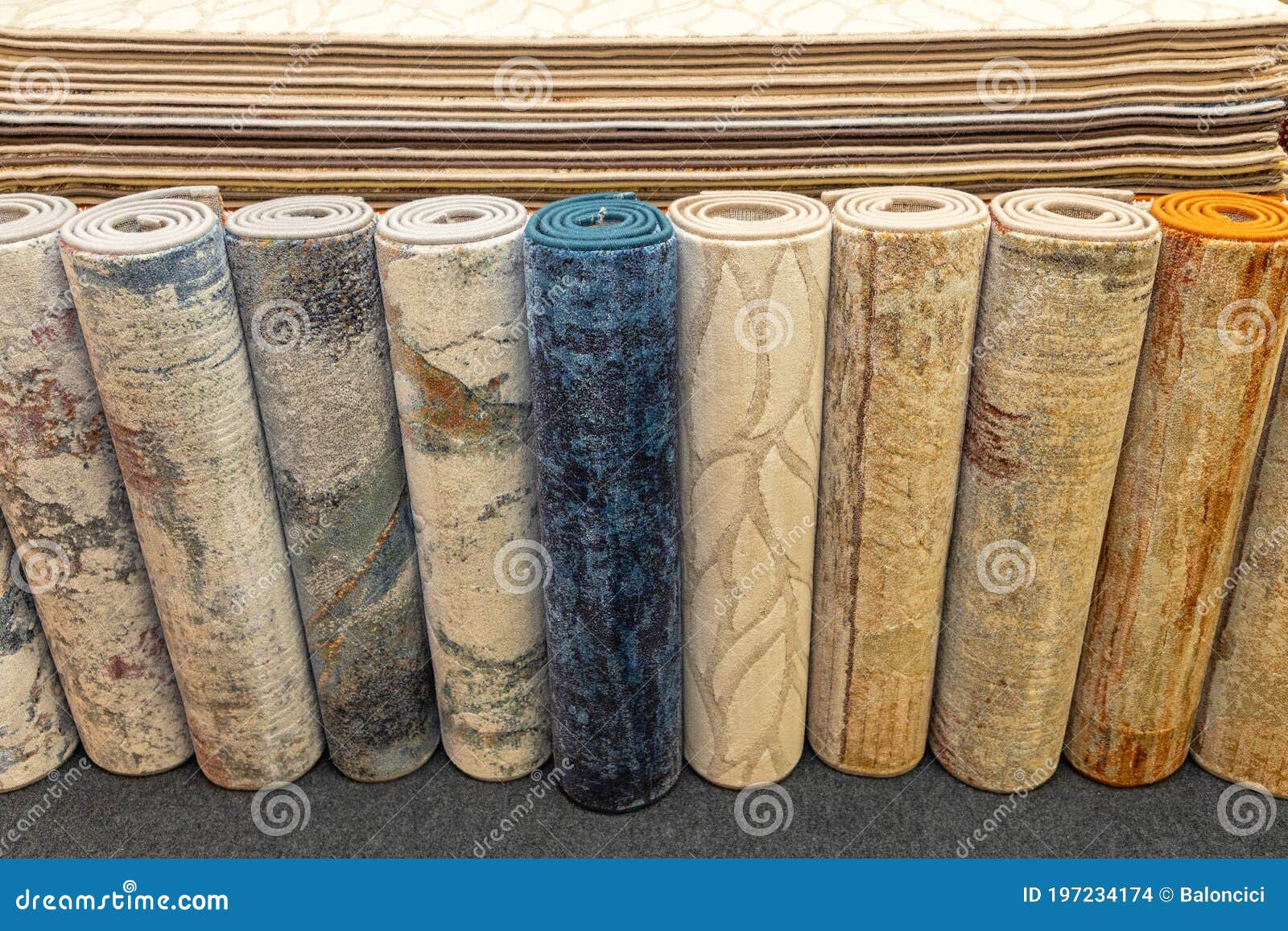 Roll Carpets stock photo. Image of carpets, decor, colour - 197234174