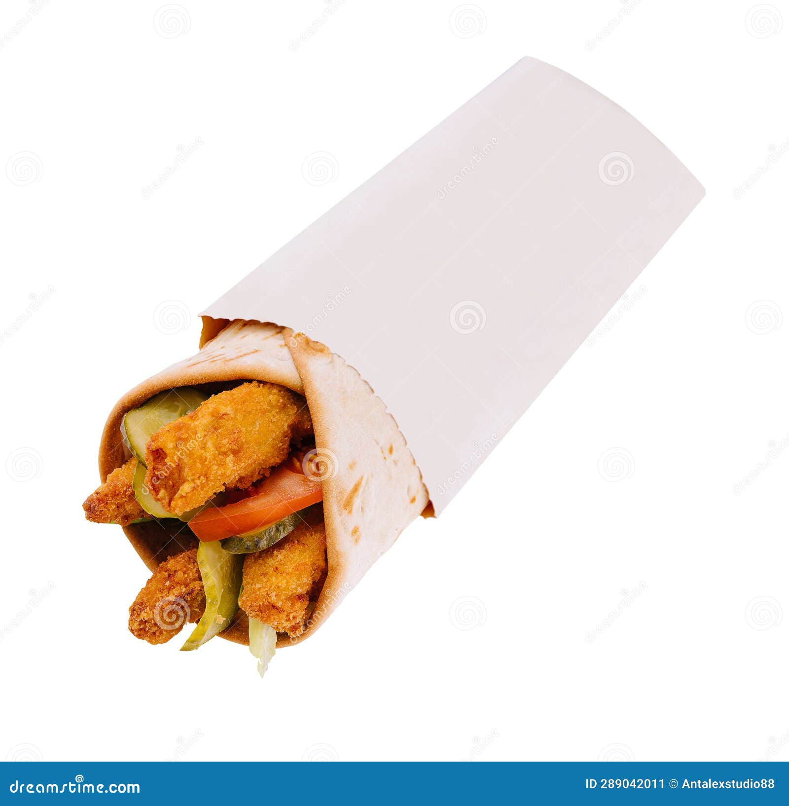 Roll with Chicken Nuggets Isolated Stock Image - Image of food, chili ...