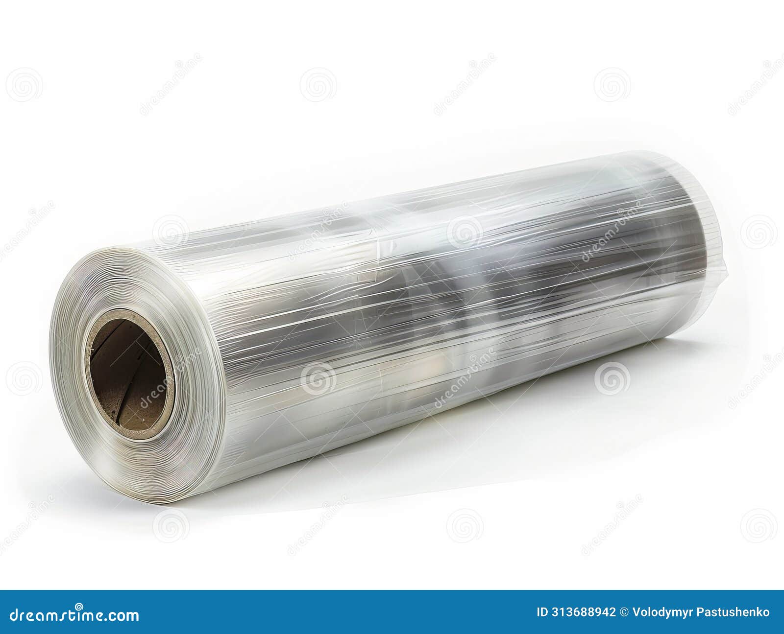 A Roll of Clear Plastic Film on a White Background Stock Photo - Image ...