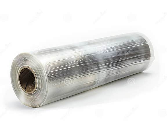 A Roll of Clear Plastic Film on a White Background Stock Photo - Image ...