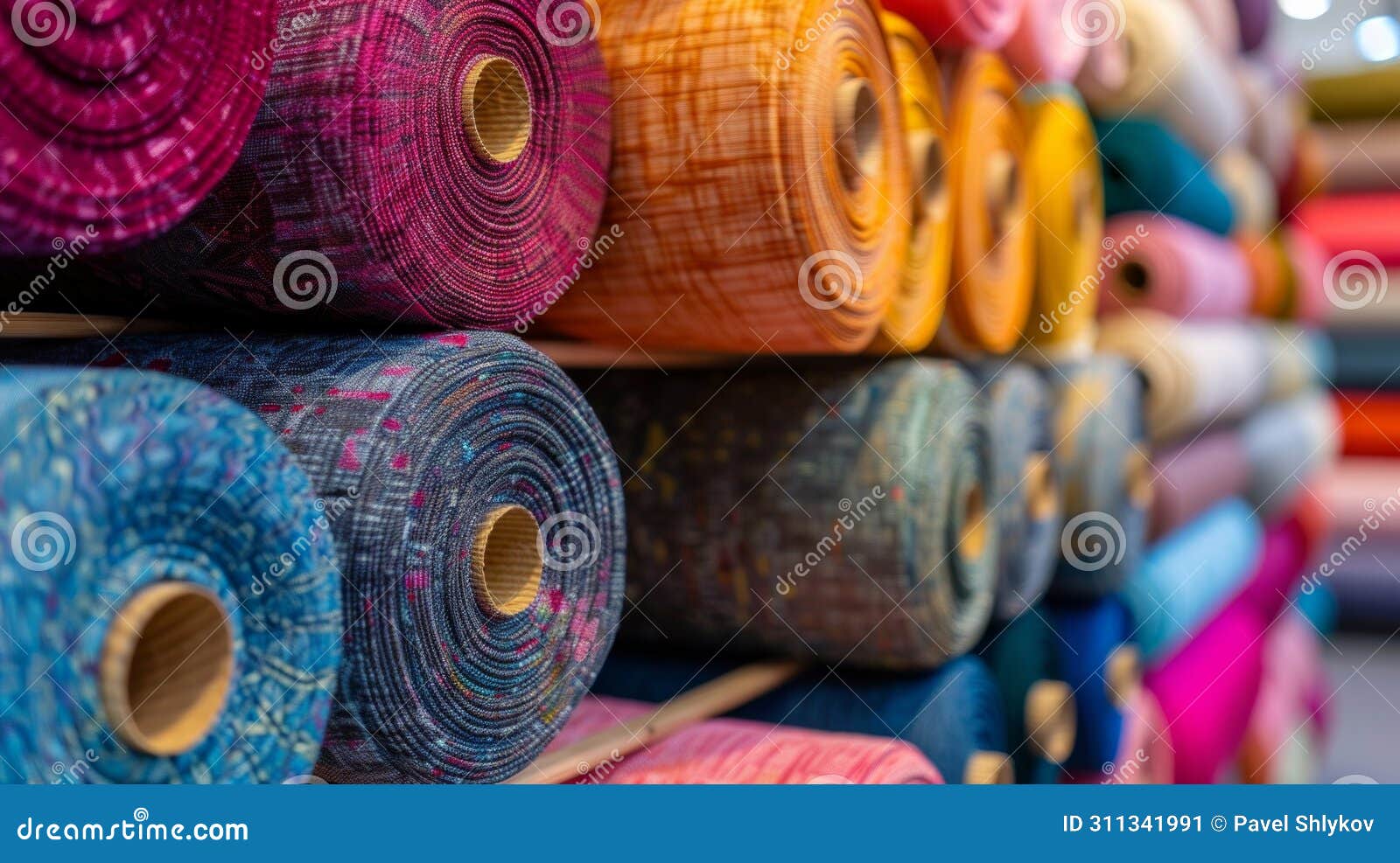 Roll of the Colored Textile. Raw Materials for Manufacture Stock Image ...