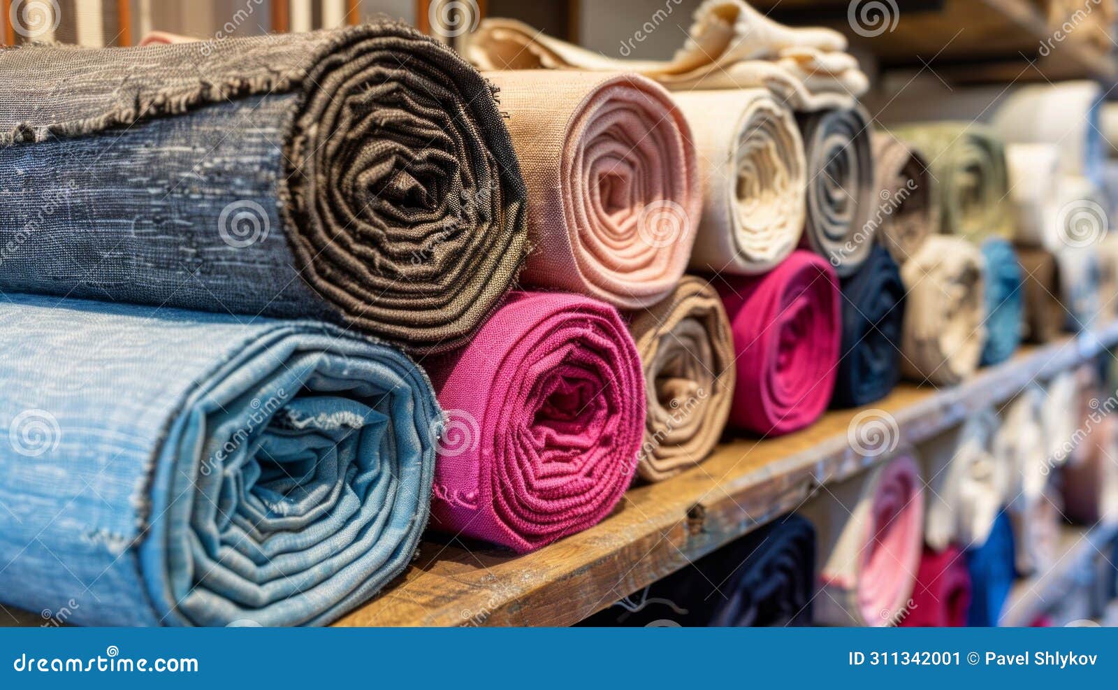 Roll of the Colored Textile. Raw Materials for Manufacture Stock Image ...
