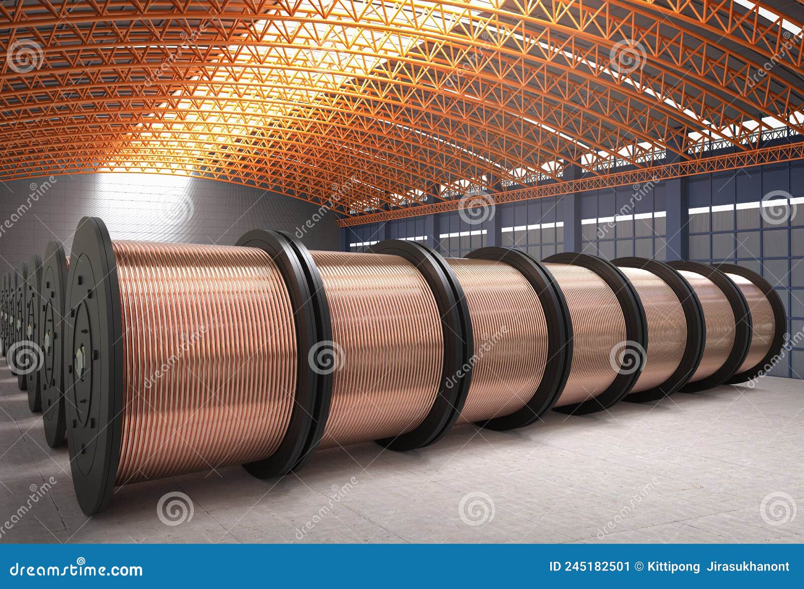 Roll of Copper Sheets or Heap of Copper Tapes Stock Illustration ...
