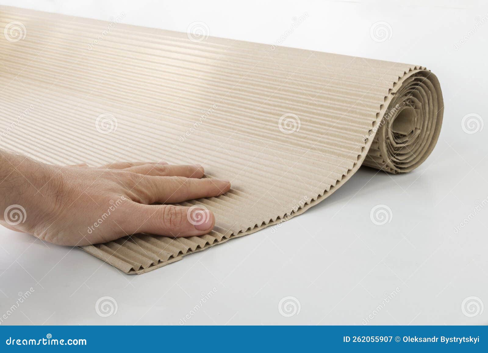 Roll of Corrugated Cardboard Isolated on White Background for ...