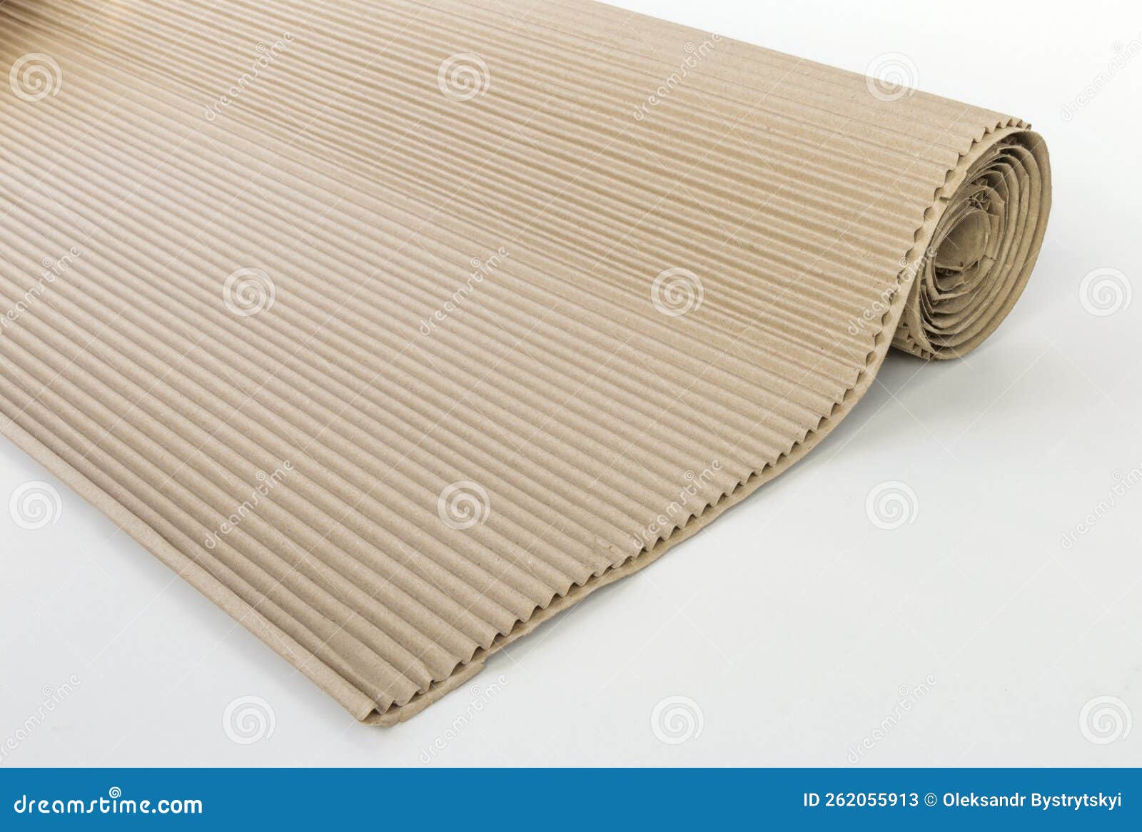 Roll of Corrugated Cardboard Isolated on White Background for ...