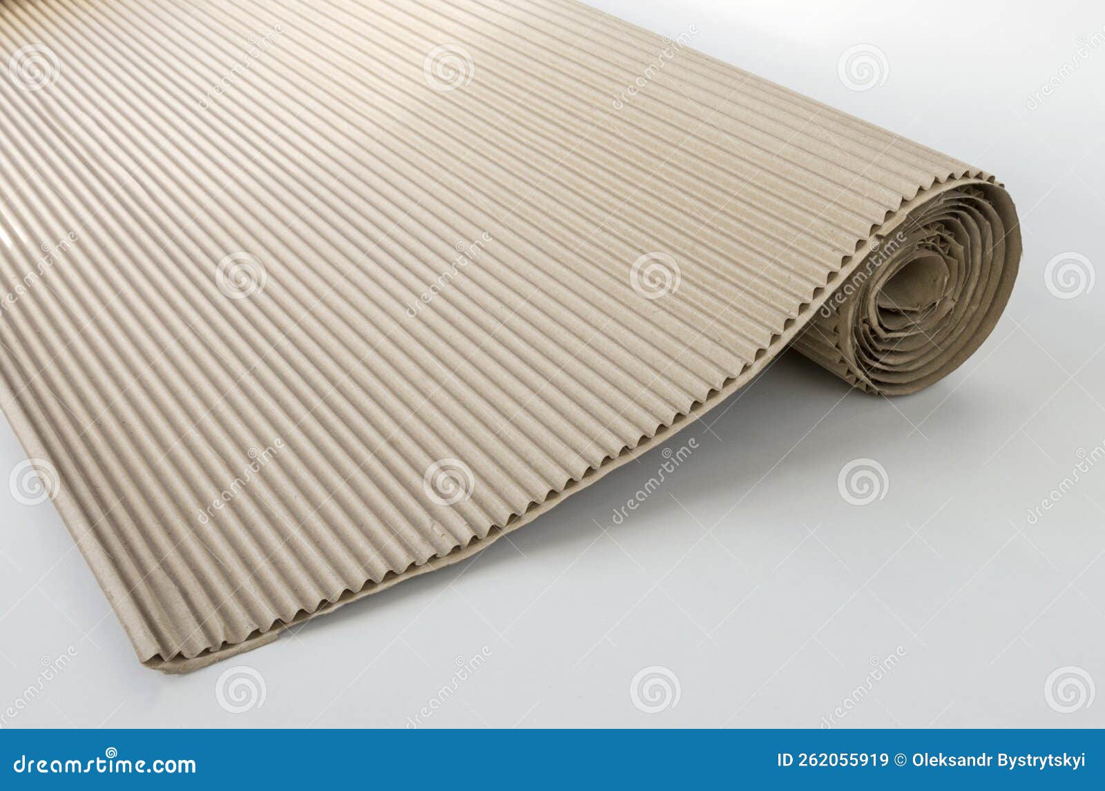 Roll of Corrugated Cardboard Isolated on White Background for ...