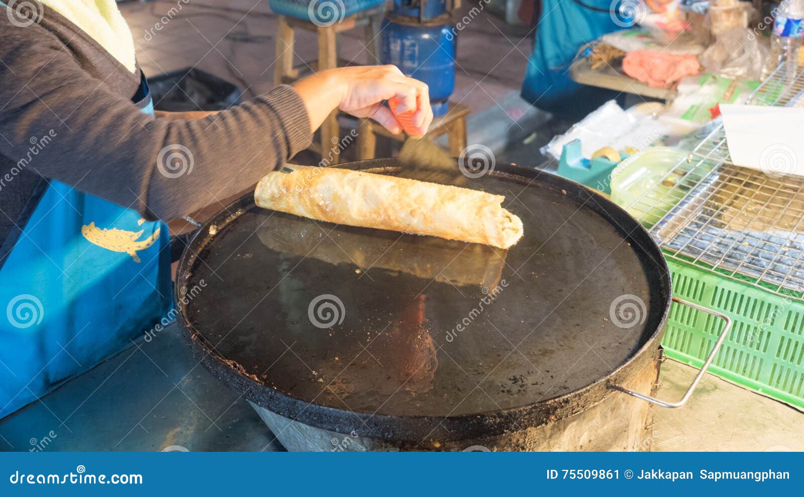 The roll crispy roti stock image. Image of cooked, india - 75509861