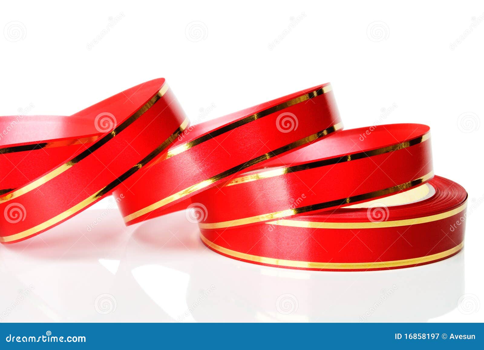 Roll of Decorative Red Ribbon Stock Image - Image of tape, ribbon: 16858197