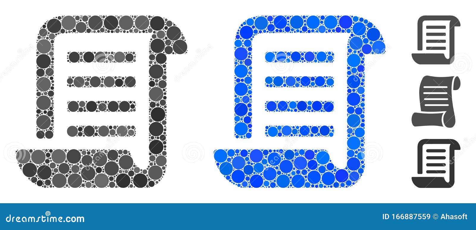 Roll Document Composition Icon of Round Dots Stock Illustration ...