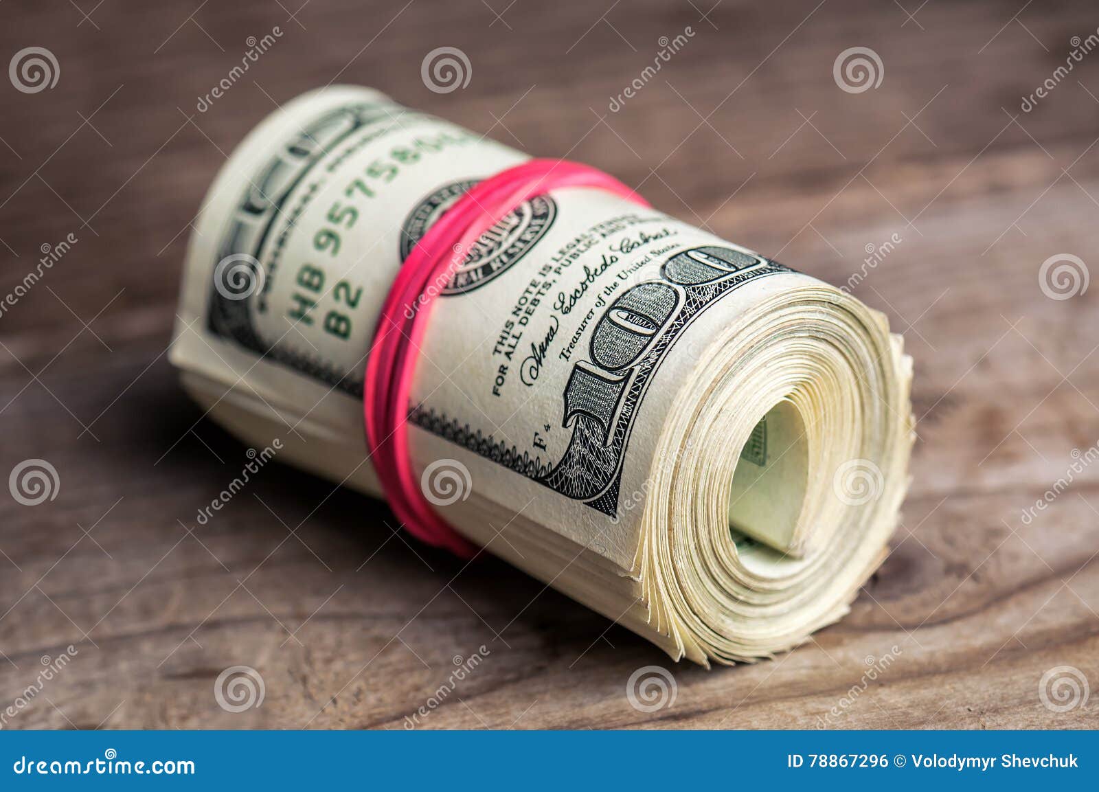 Roll of dollars stock photo. Image of bankroll, america - 78867296