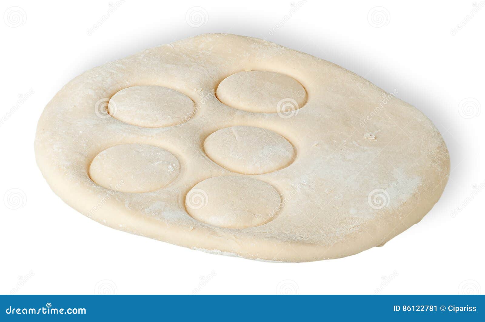Roll Dough with Pressed through Circles Stock Image - Image of food ...