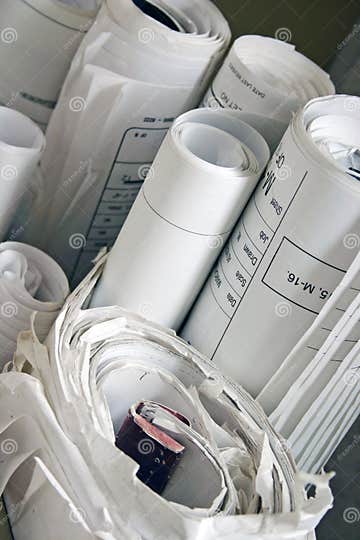 Roll of drawing stock image. Image of edit, building - 14583657