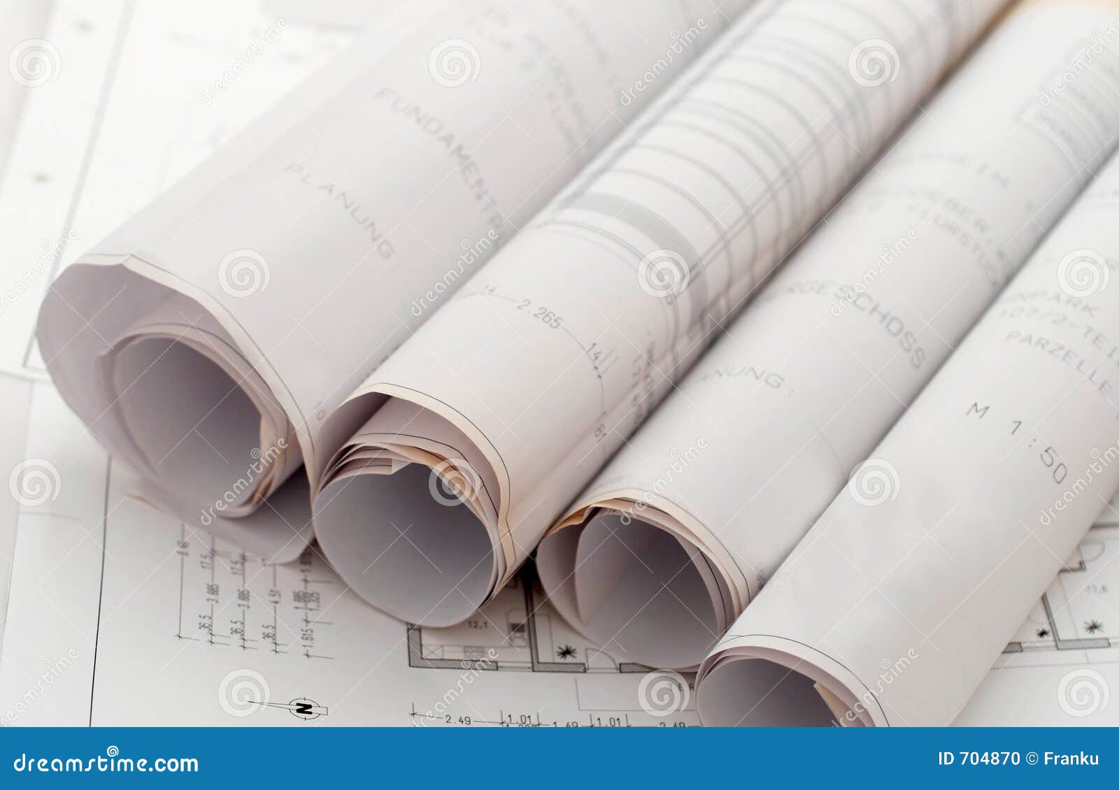 Roll of drawing plans stock photo. Image of building, renovation - 704870