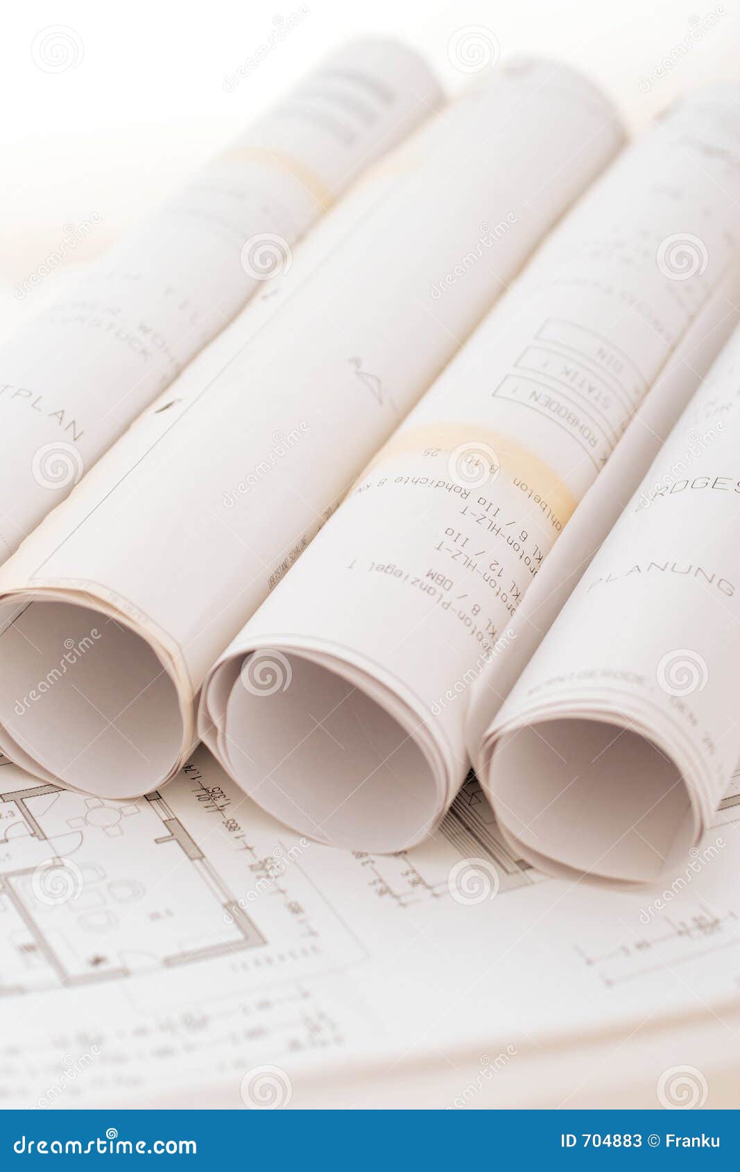 Roll of drawing plans stock image. Image of concept, draw - 704883
